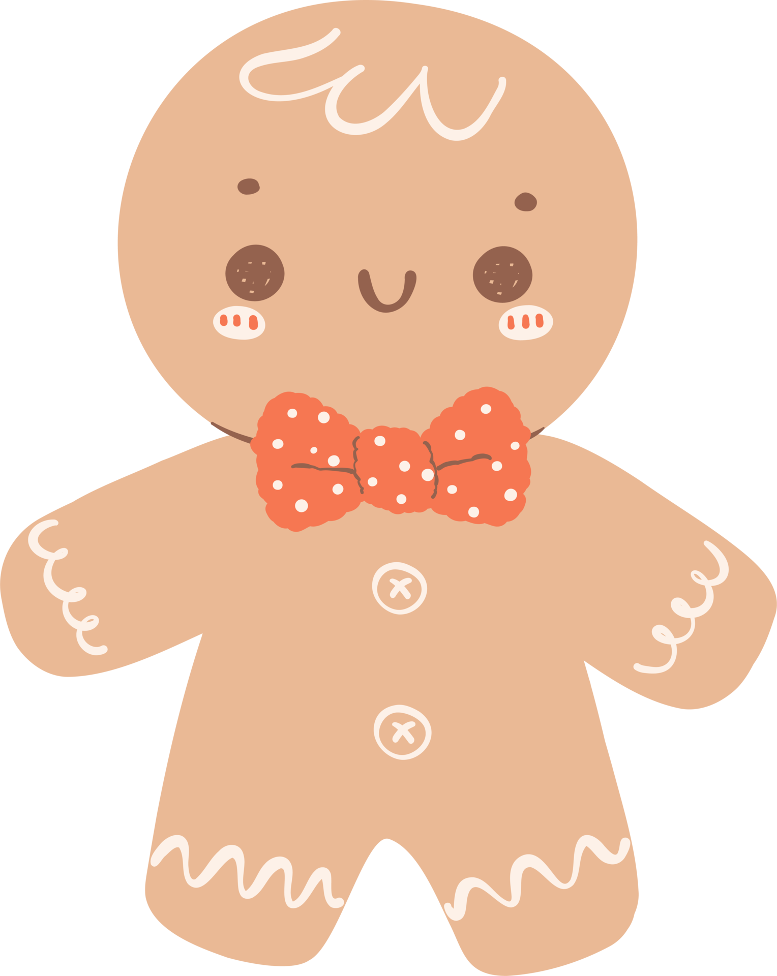 Cute Gingerbread Man Cartoon Christmas Character Graphic 31762581 Png