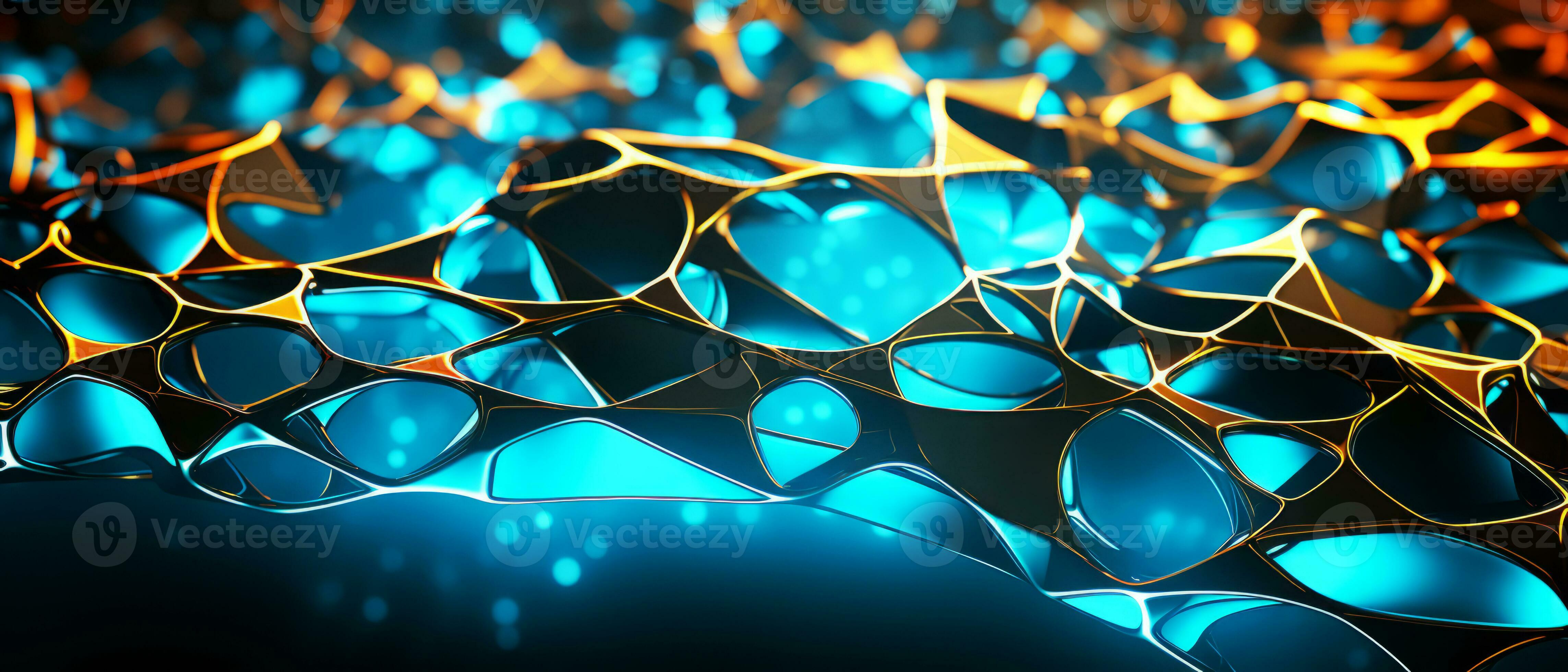 Abstract Technology Background Network Connection Structure With Glowing Particles Ai