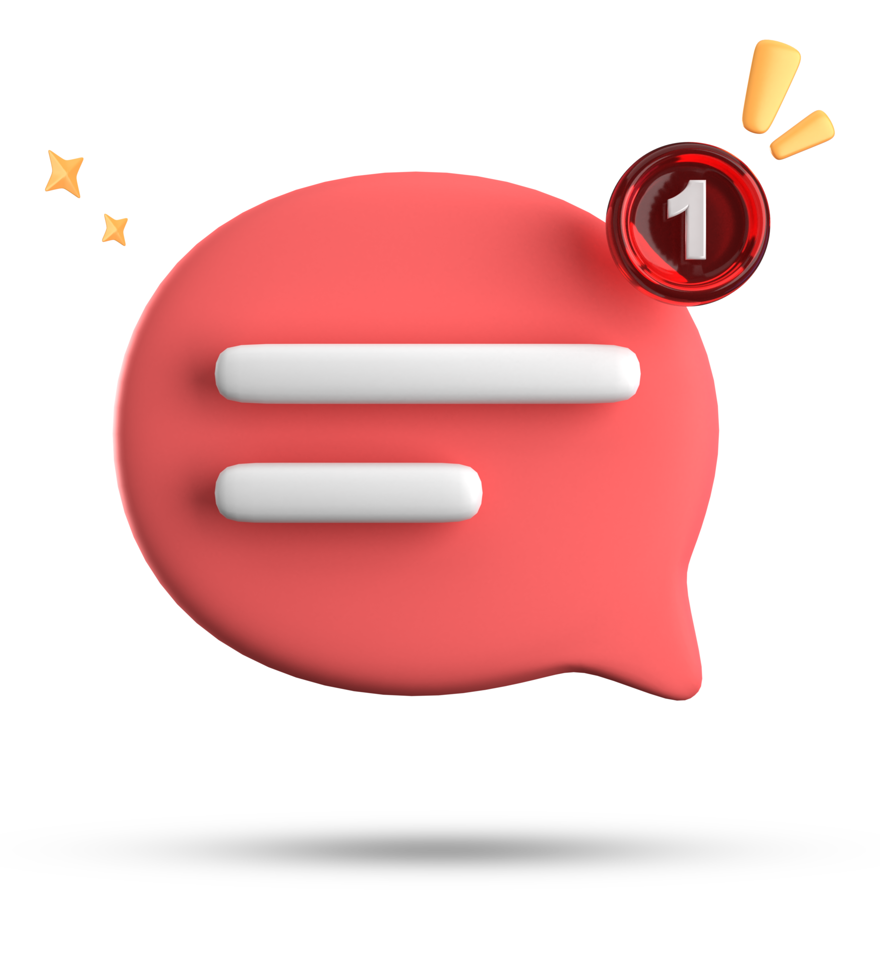 3d rendering of speech bubble with notification icons, 3D pastel chat ...