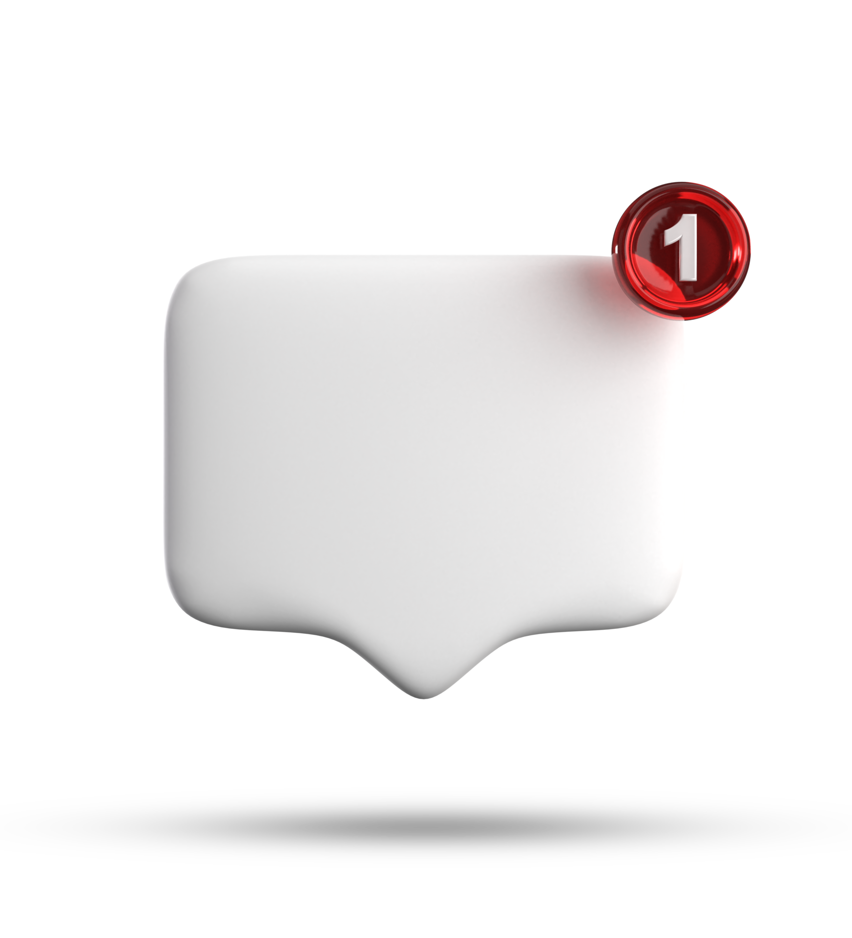 3d rendering of speech bubble with notification icons, 3D pastel white ...