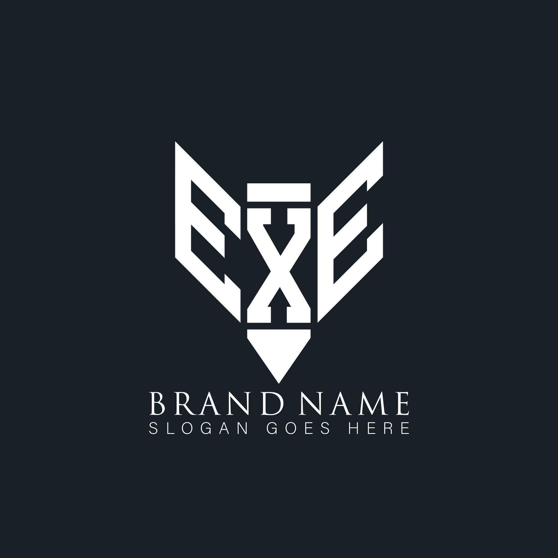 EXE letter logo. EXE creative monogram initials letter logo concept ...
