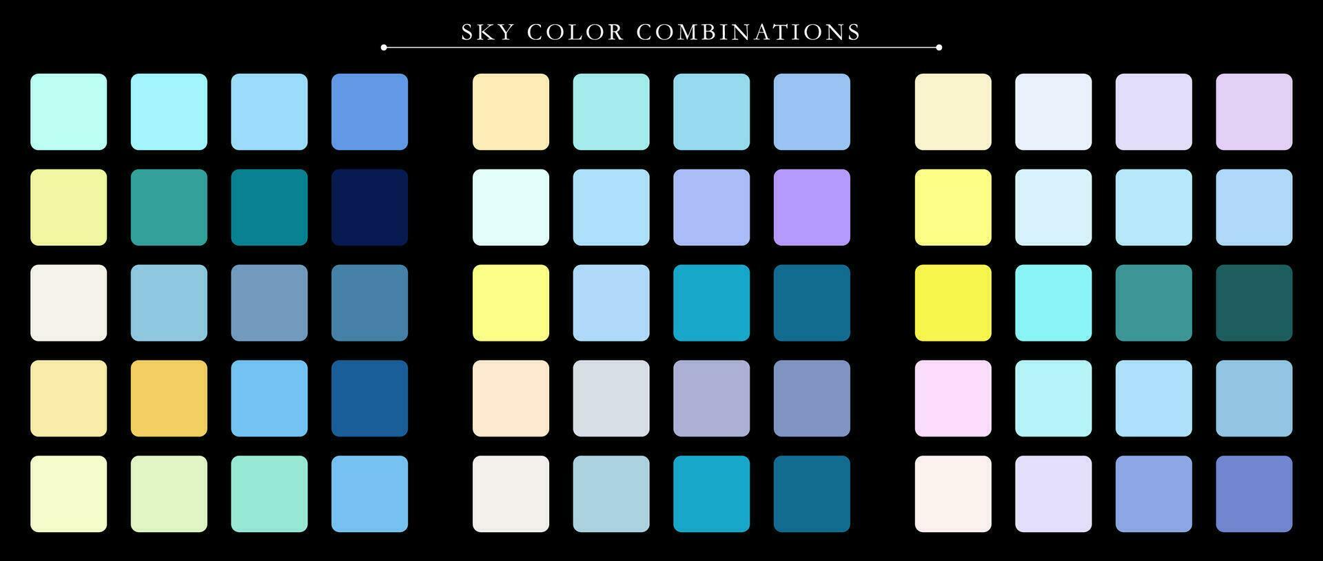 Sky palette. Trend color palette guide template. An example of a color palette. Forecast of the ...