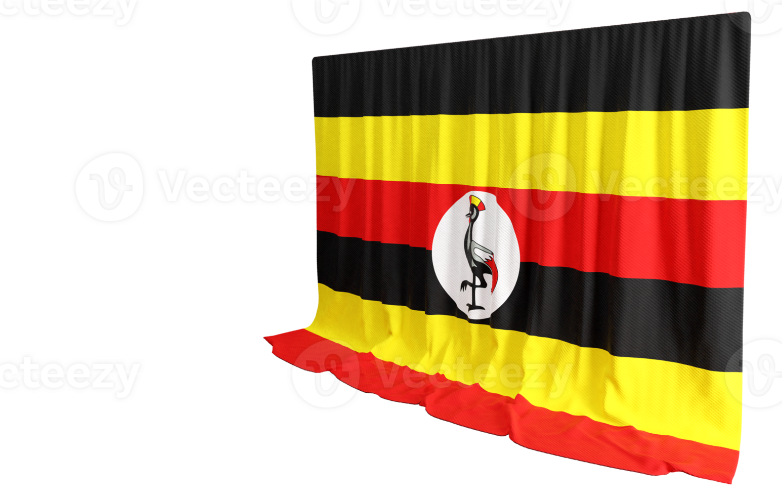 Uganda Flag Curtain In 3d Rendering Called Flag Of Uganda 31781905 Png
