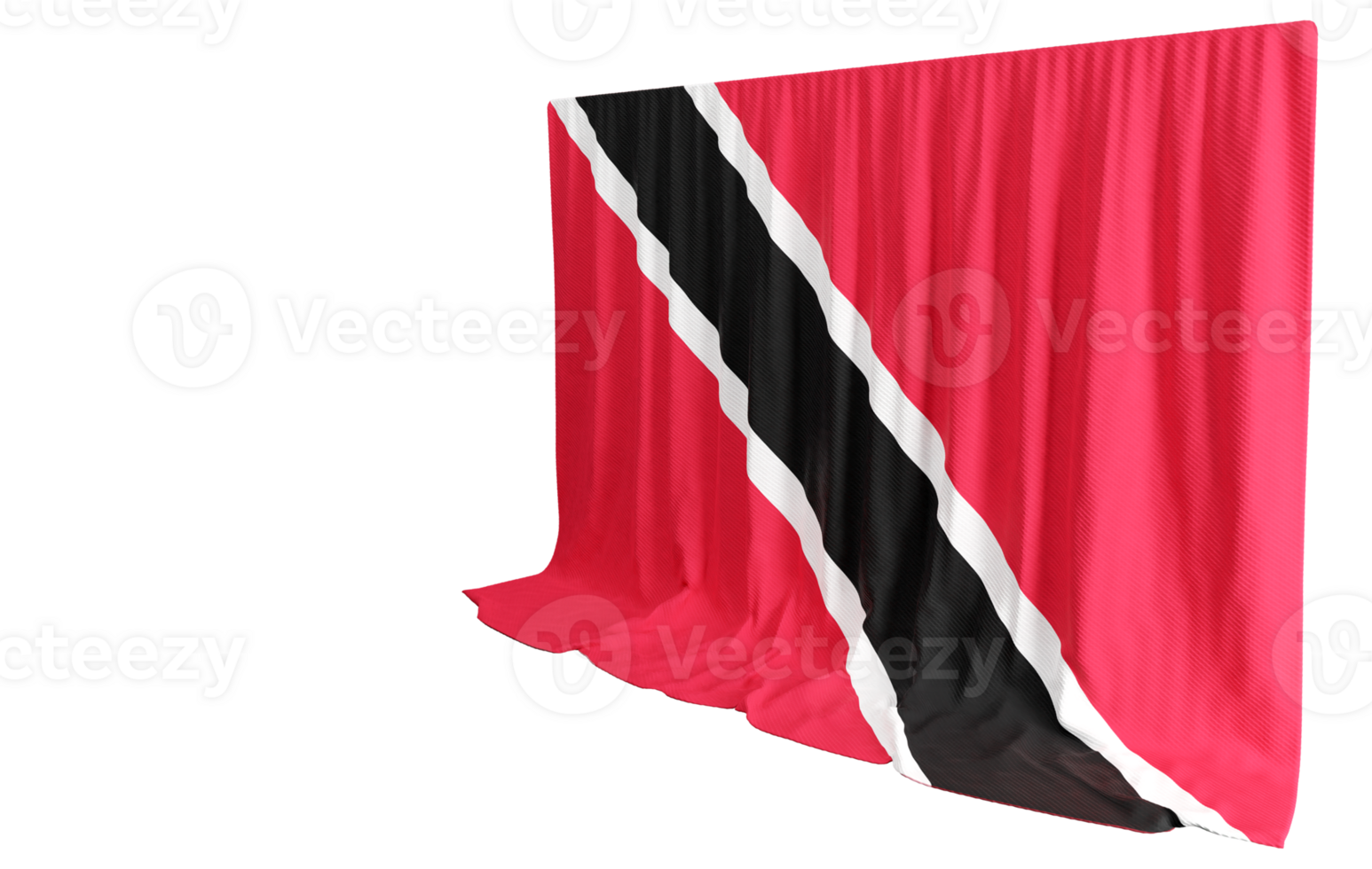 Trinidad And Tobago Flag Curtain In 3d Rendering Called Flag Of