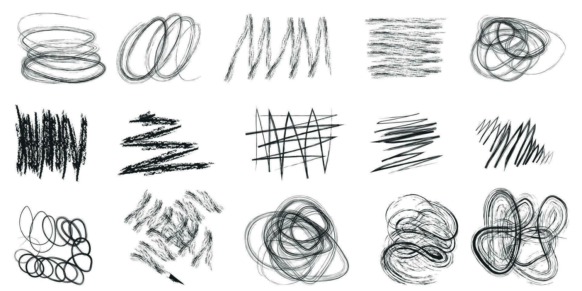 Abstract Grunge Charcoal Scribble Stripes Handdrawn Doodle Bold Shapes Chalk Crayon Or Marker