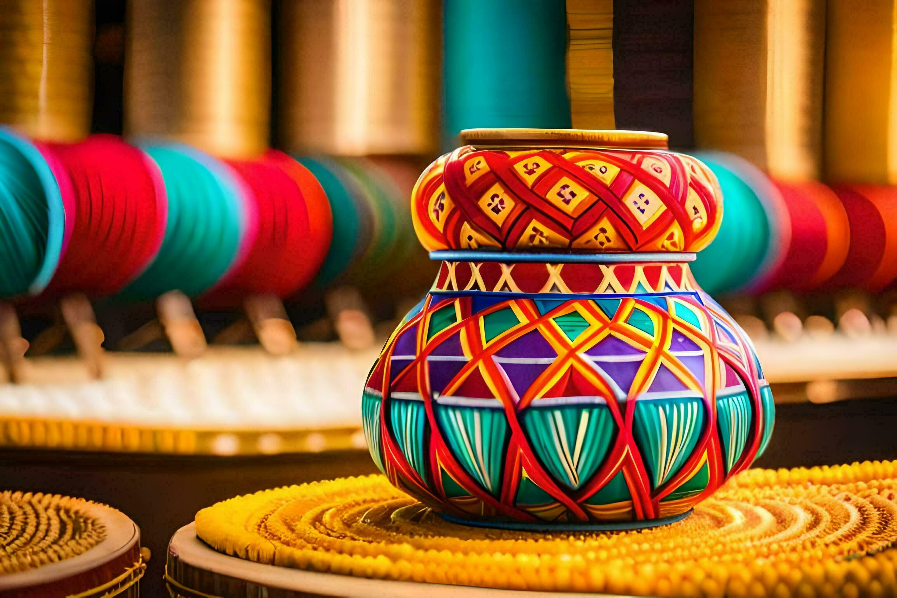 colorful vase on display in a store. AI-Generated 31843919 Stock Photo ...