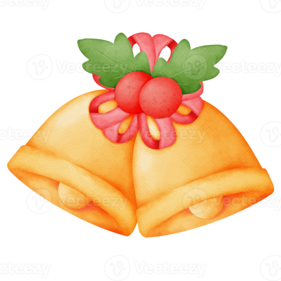Watercolor Christmas bell 31853961 PNG