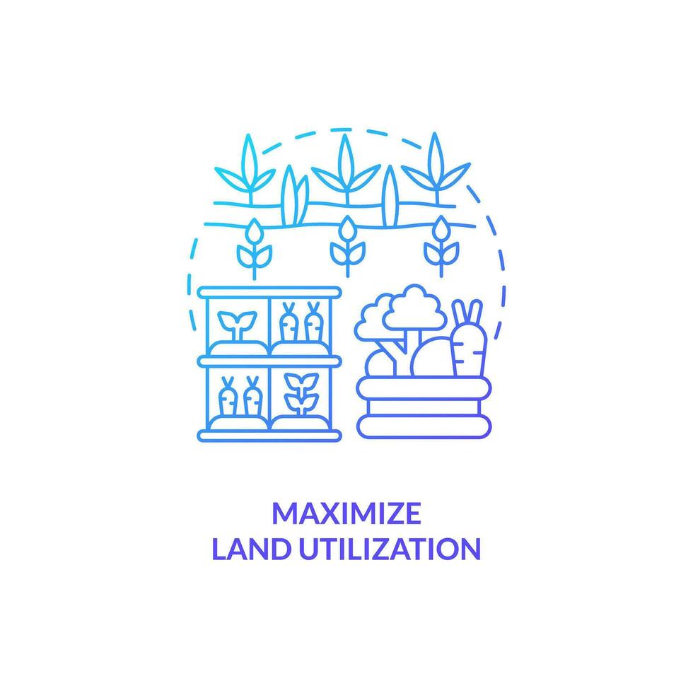 2d Gradient Maximize Land Utilization Icon Representing Vertical