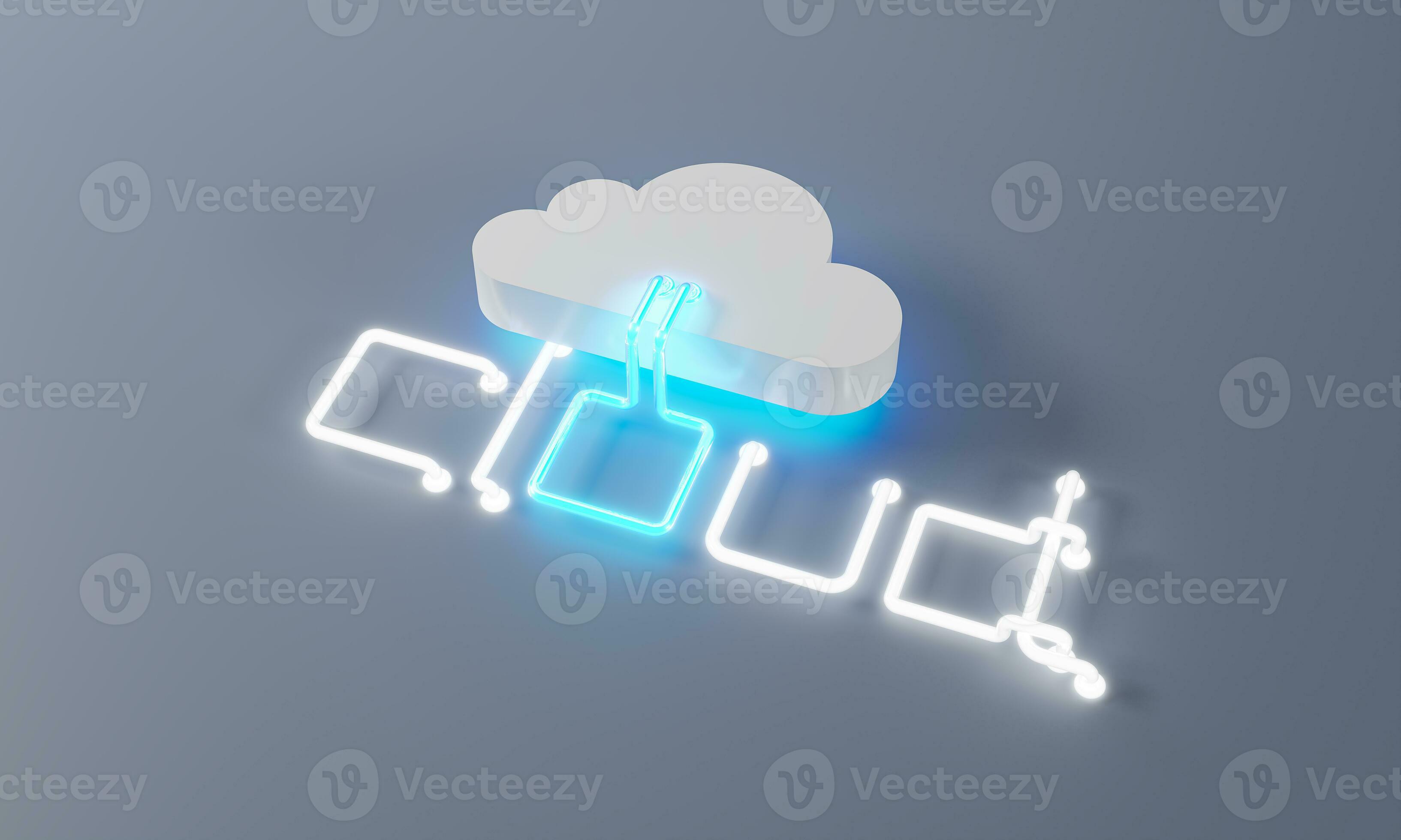 Cloud storage download Digital service or app with data transfer. 3d servers and datacenter ...