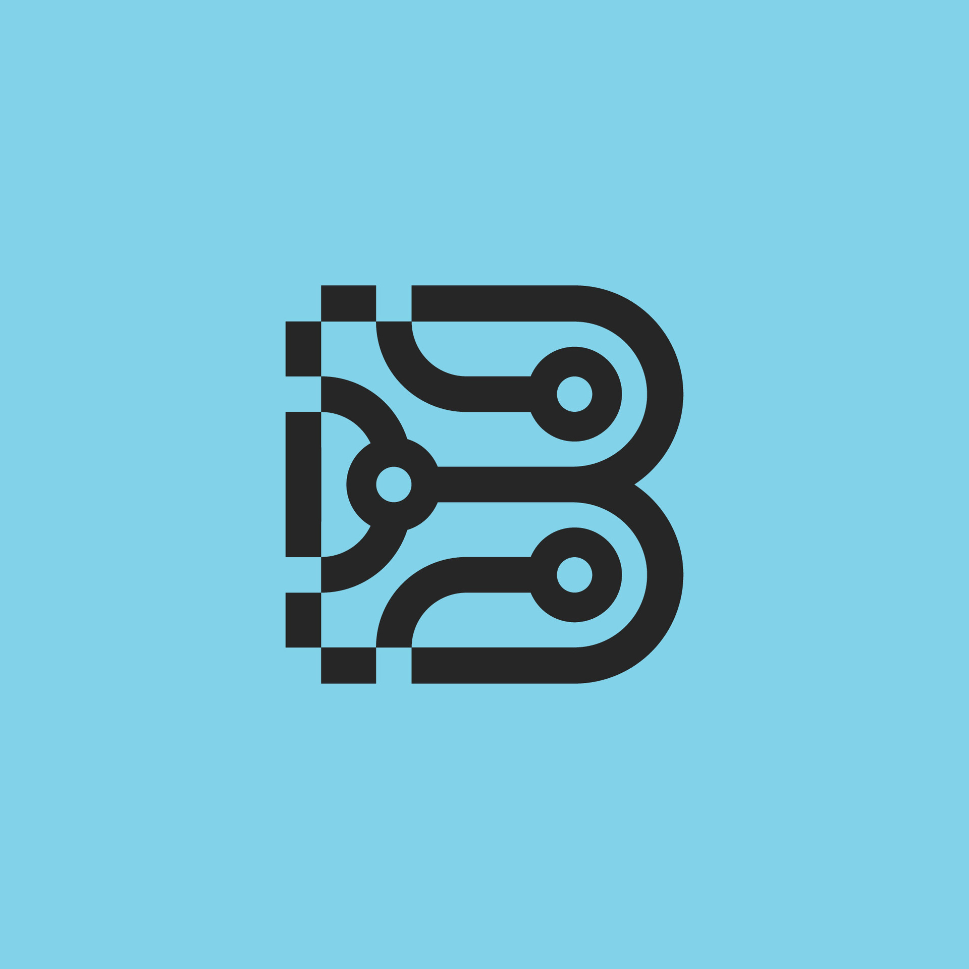 modern initial letter B network tech connection logo 31977066 Vector ...