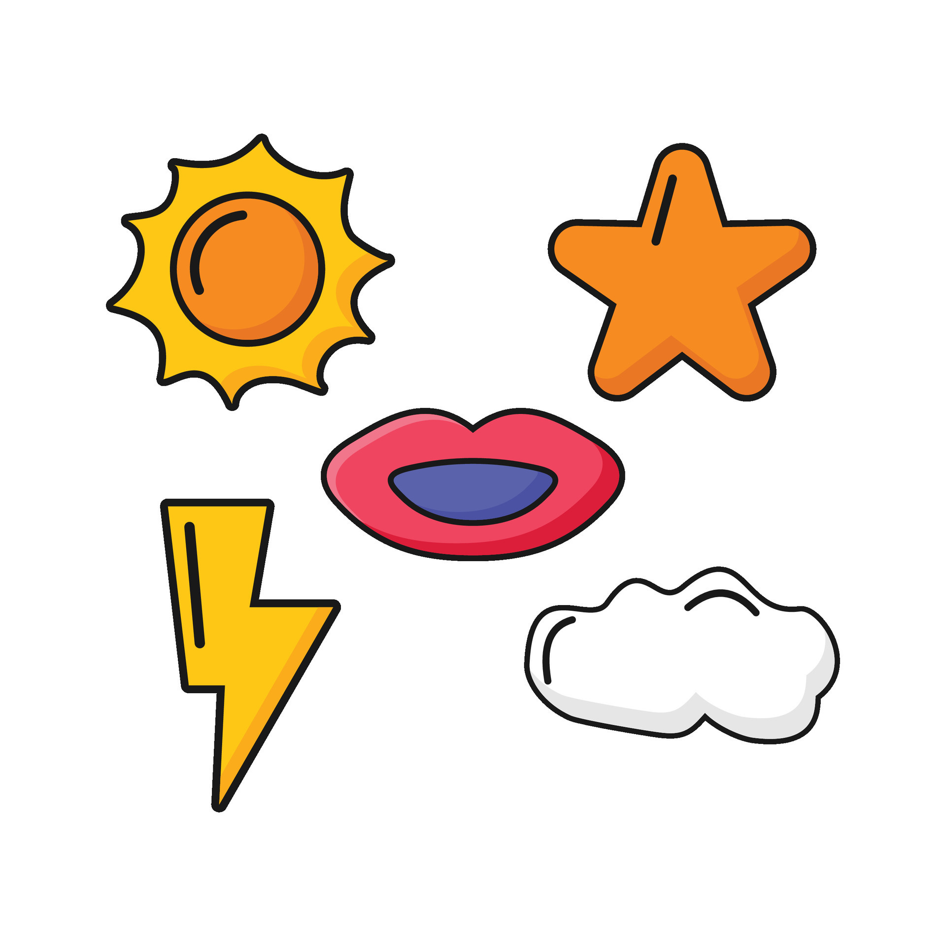 Groovy Element Vector Flat Design 31982794 Vector Art At Vecteezy