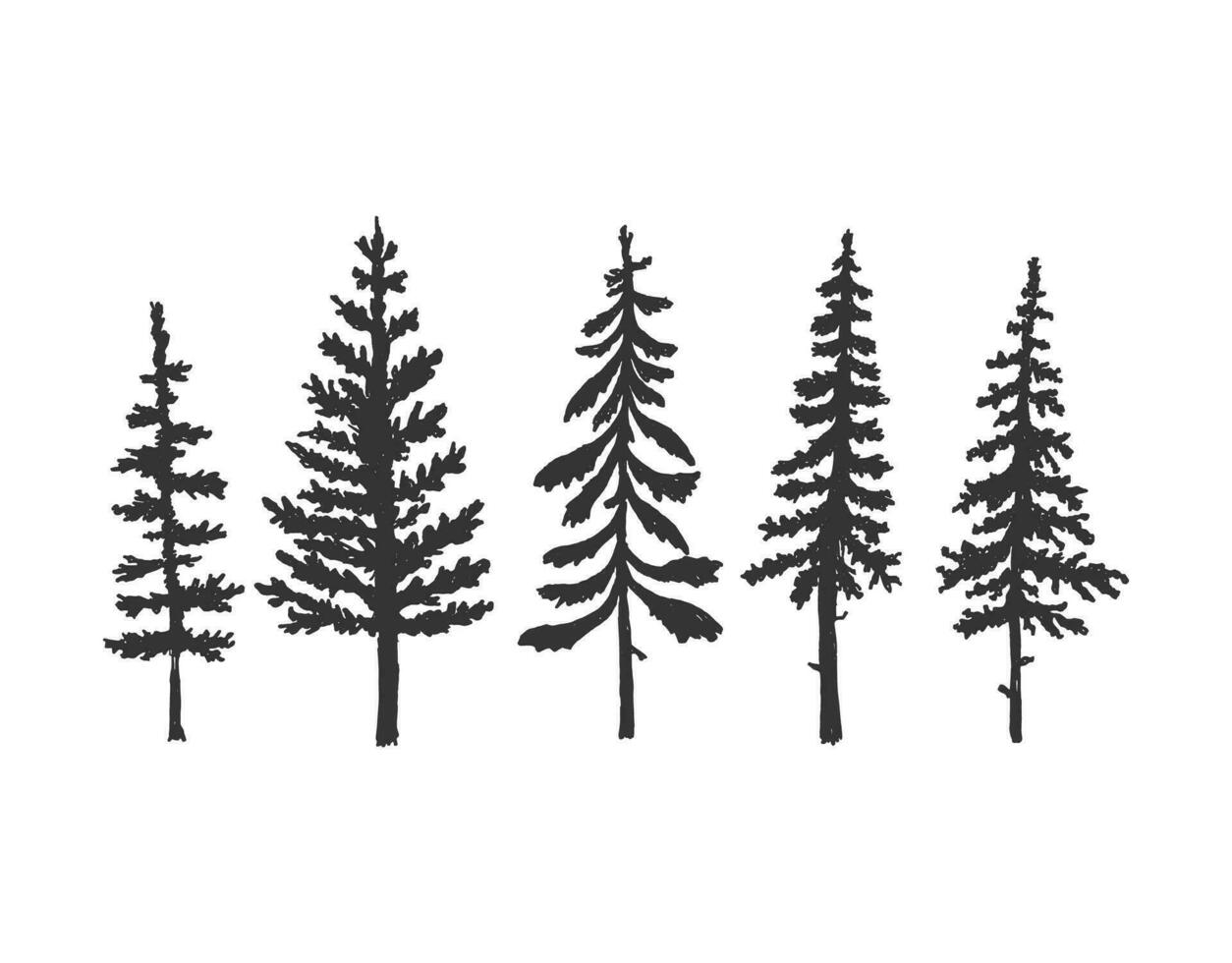 Collection of pine tree silhouettes. Vector, isolated 31982969 Vector ...
