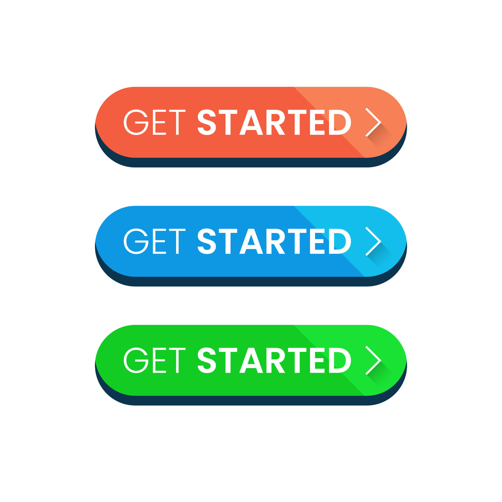 Get started button concept illustration flat design vector. simple ...