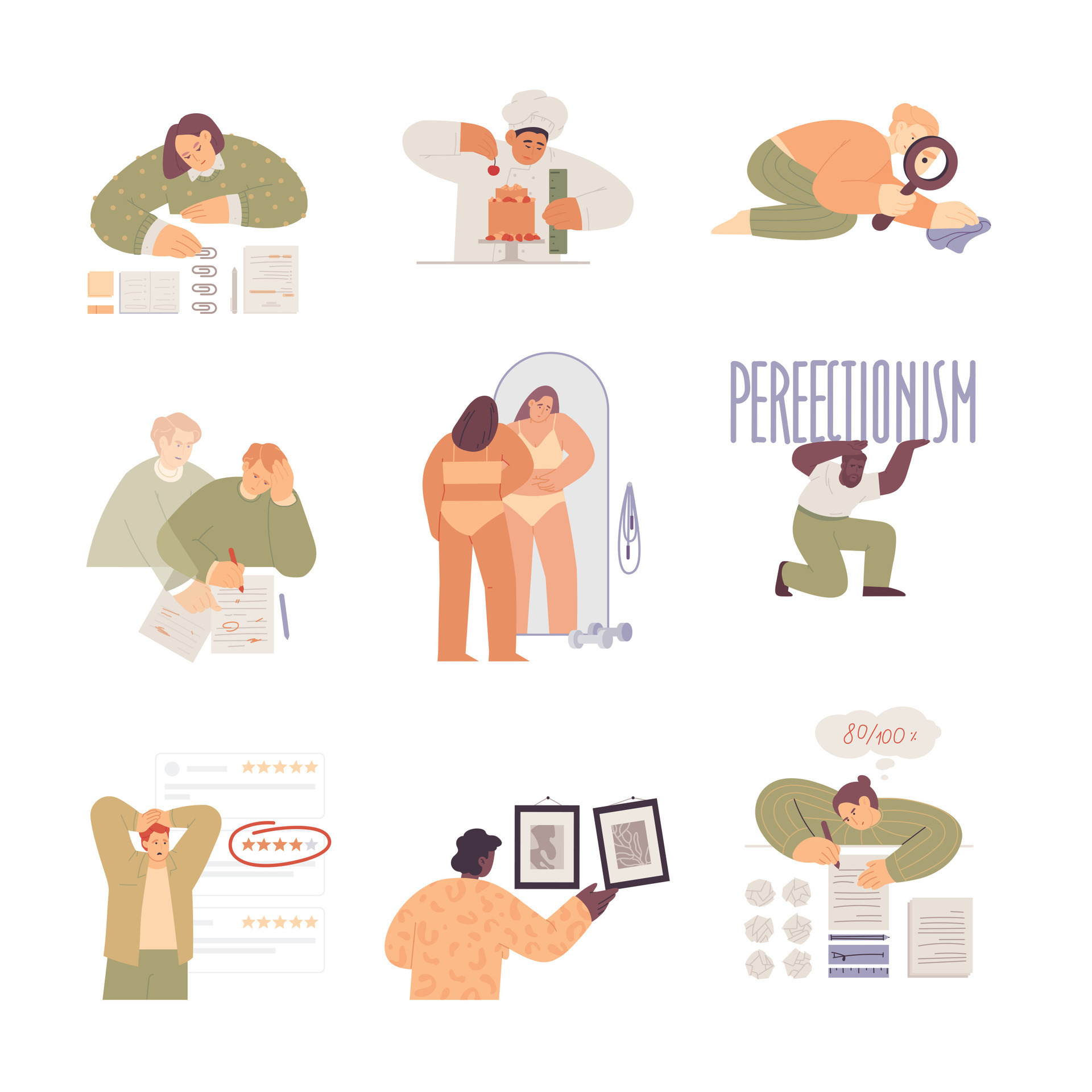 Perfectionism Concepts Icon Set 31983071 Vector Art at Vecteezy