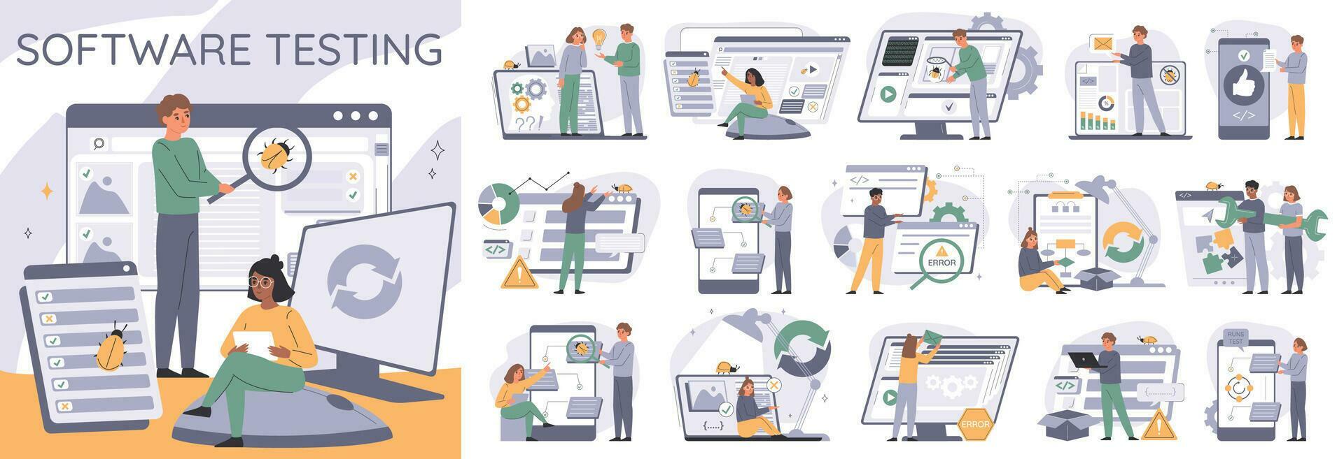Software Testing Composition 31983254 Vector Art at Vecteezy