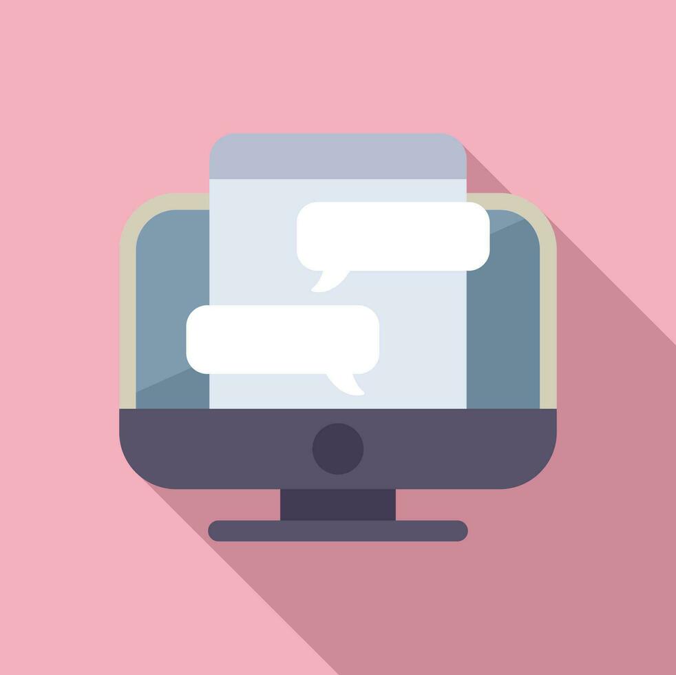 Computer chat icon flat vector. Web internet 32035599 Vector Art at ...