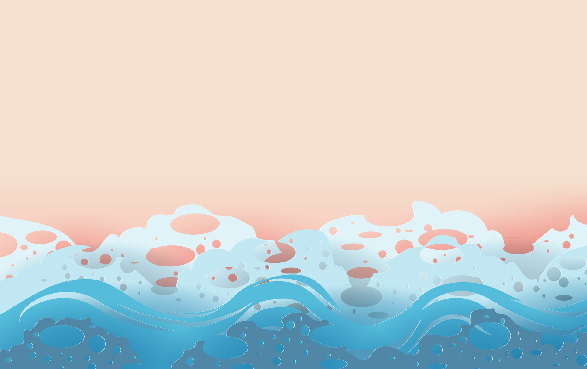 3D illustration of Abstract sea waves on the beach. Summertime season ...