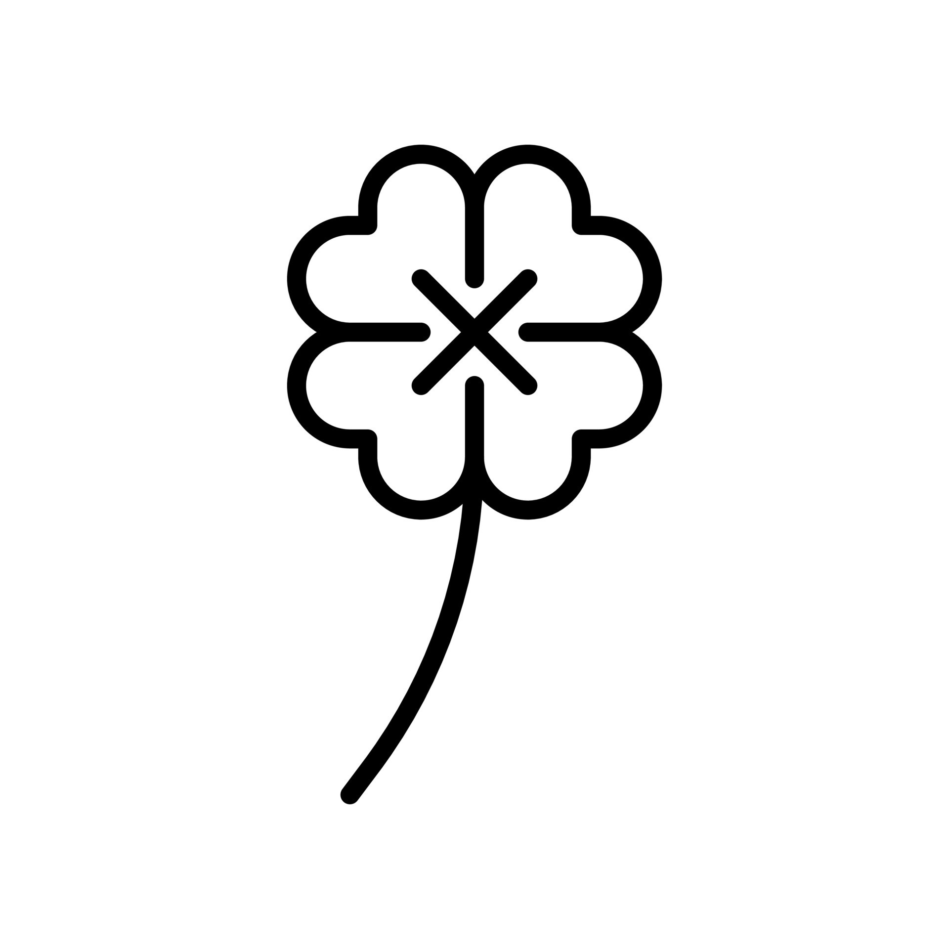 Four Leaf Clover Icon In Line Style Design Isolated On White Background Editable Stroke