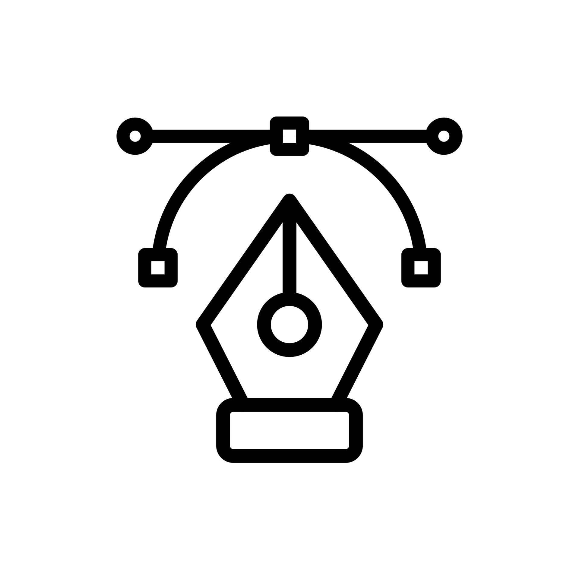 Bezier Curvature Pen Tool Icon In Line Style Design Isolated On White Background Editable