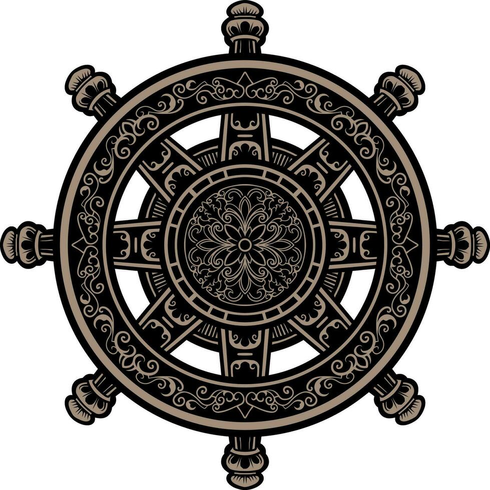 Vintage Ornament Ship Rudder 32043464 Vector Art At Vecteezy
