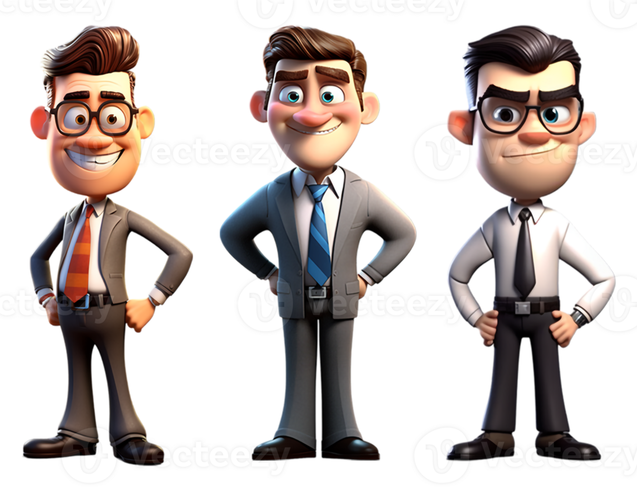 3d illustration of businessman cartoon character collection, generative ... 3d illustration of businessman cartoon character collection, generative ...