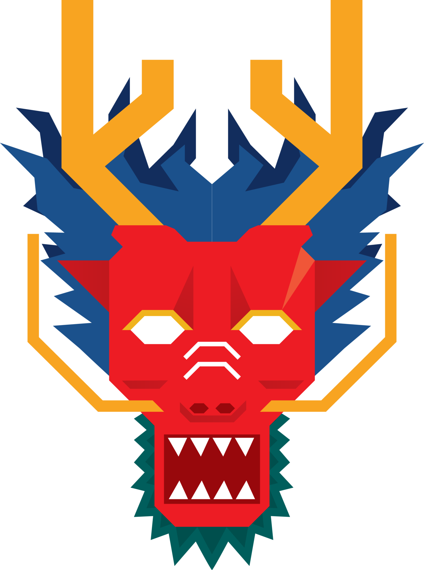 Red Chinese Dragon Geometric 32044854 Png