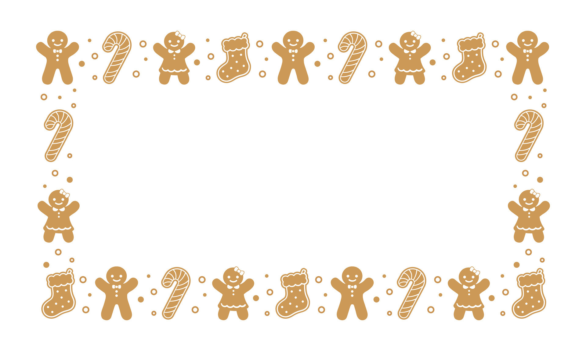 Rectangle Gingerbread Cookies Frame Border, Christmas Winter Holiday ...