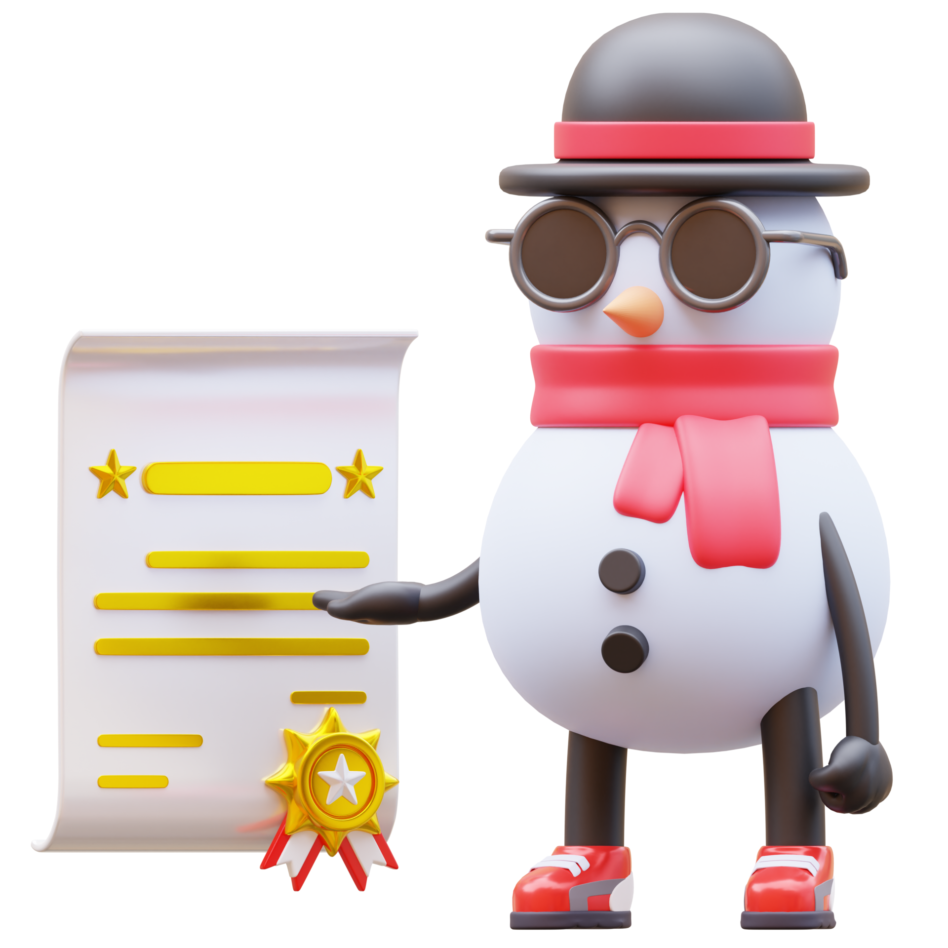 3D Snowman Character get Certificate 32046929 PNG 3D Snowman Character get Certificate 32046929 PNG