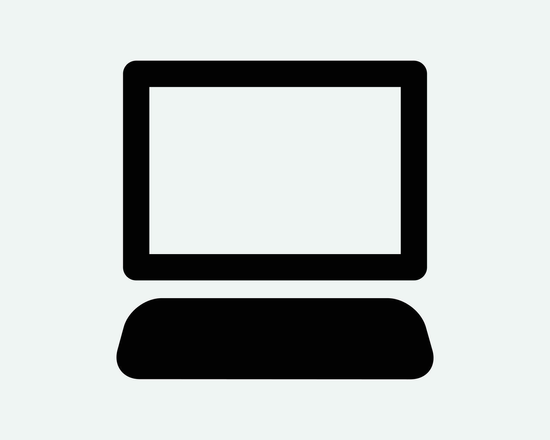 Laptop Icon Notebook Computer Screen Device Business Tech Technology Equipment Desktop Office ...