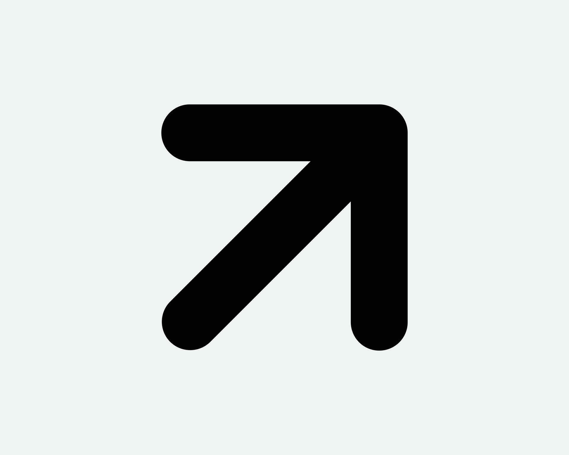 Arrow Top Right Icon Point Pointer Navigation Position Direction Entrance Enter Black White