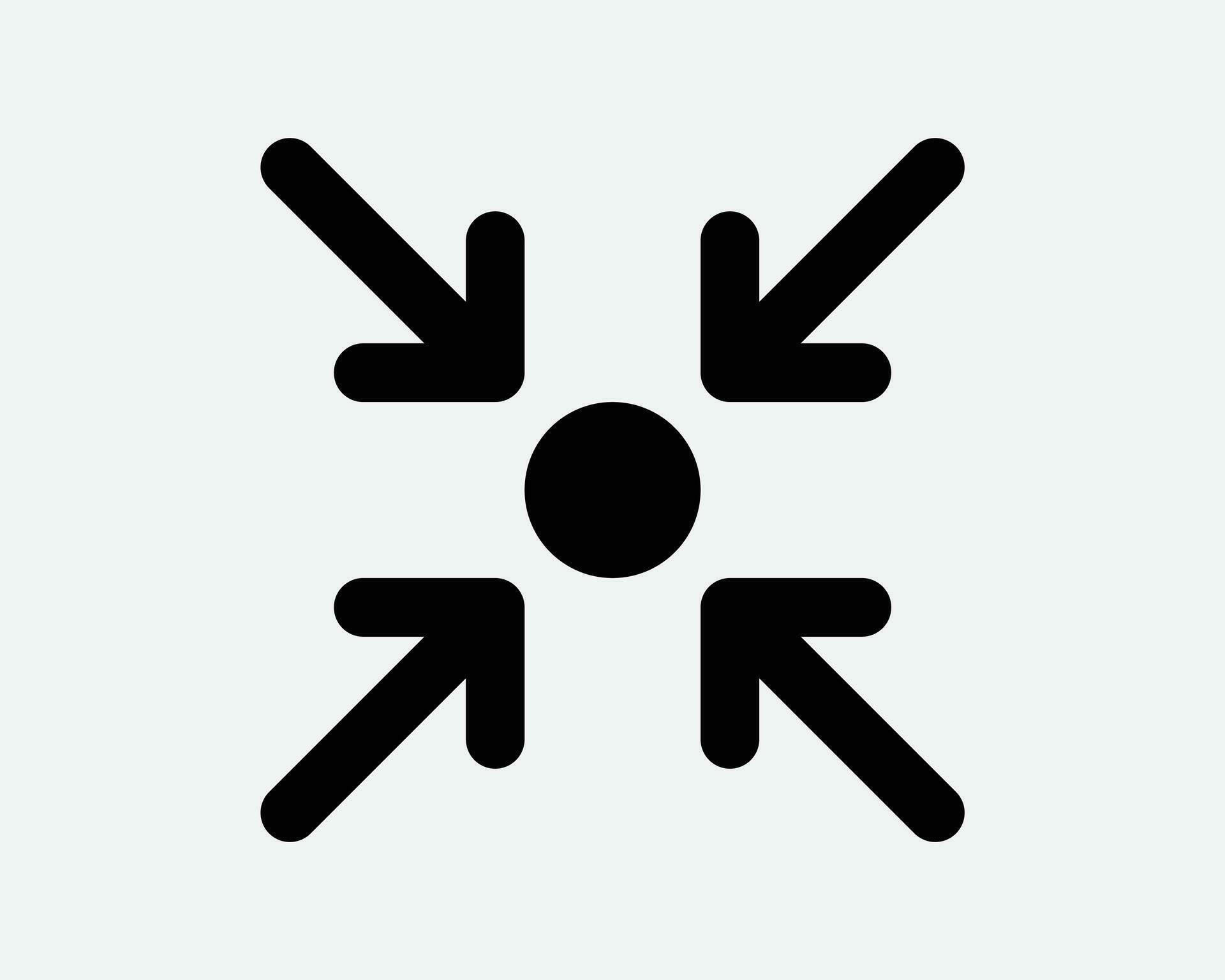 Gathering Point Arrow Icon Four Pointer Target Assembly Position ...