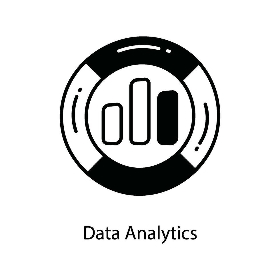 Data Analytics doodle Icon Design illustration. Marketing Symbol on ...