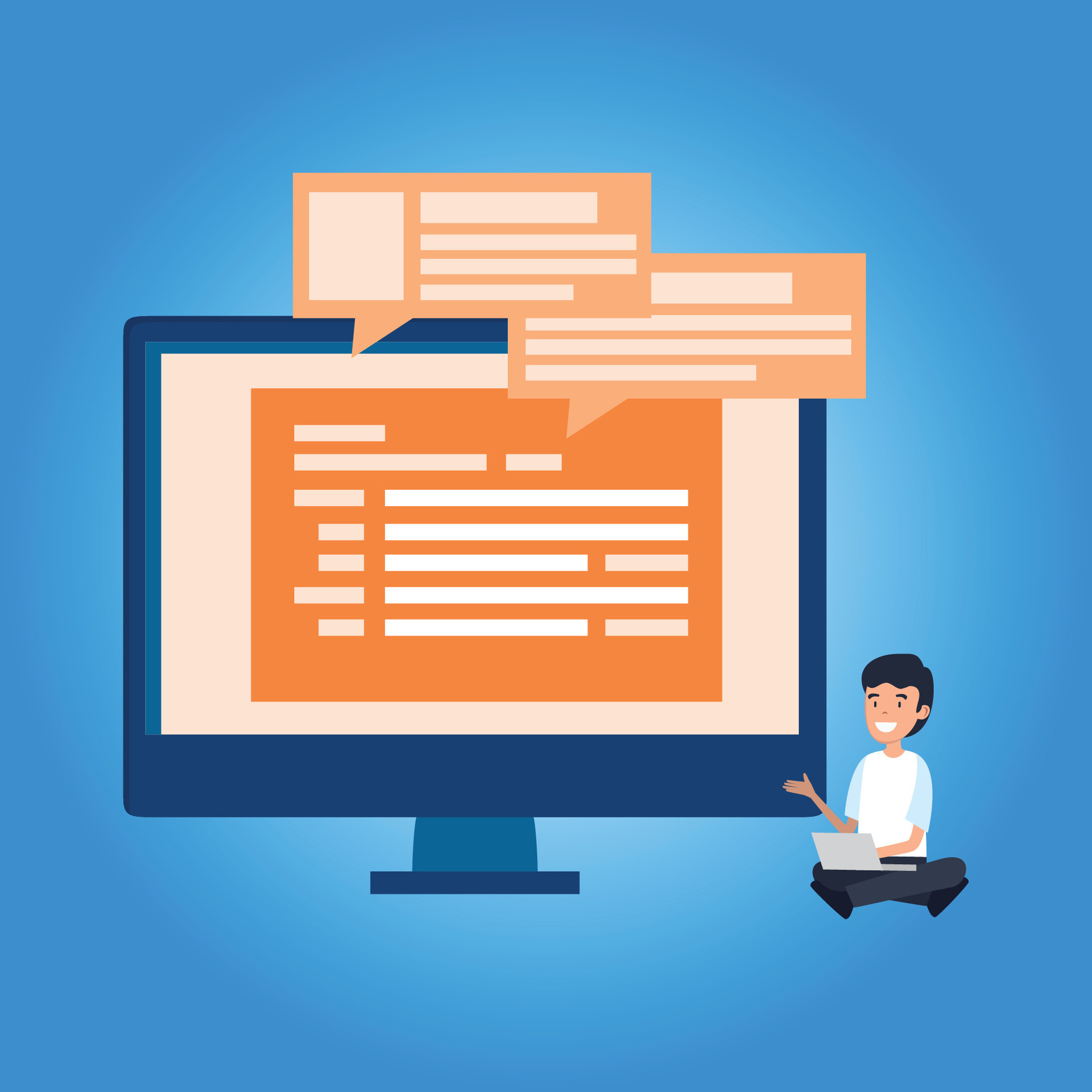 computer screen and message 32049045 Vector Art at Vecteezy