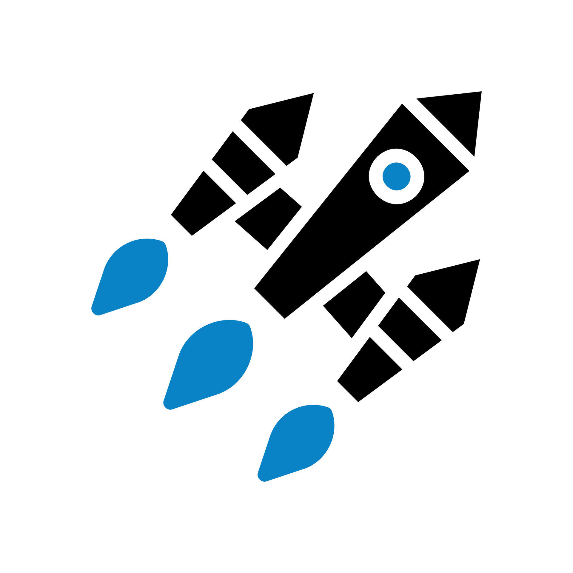 Rocket icon solid blue black business symbol illustration. 32049328 ...