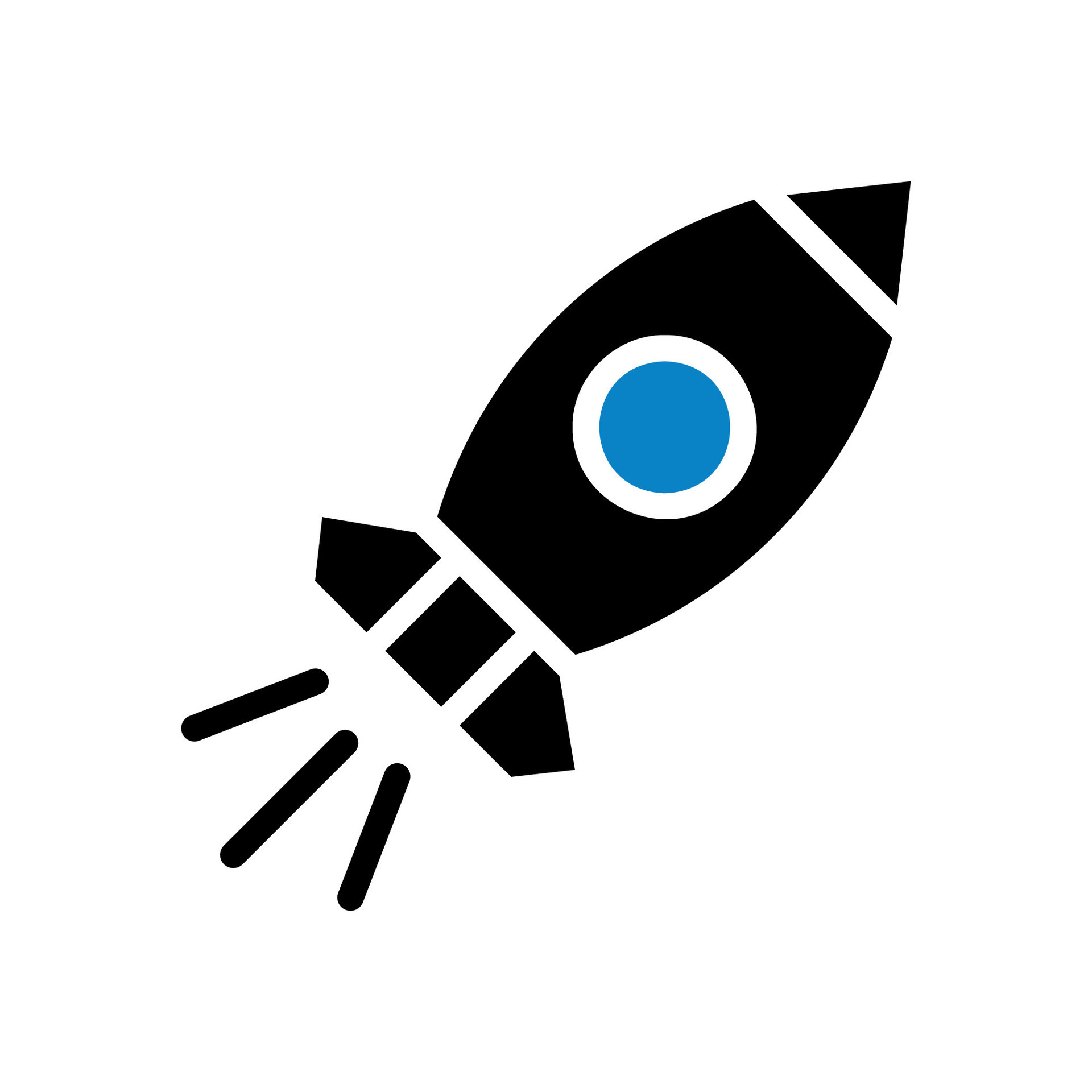 Rocket icon solid blue black business symbol illustration. 32049493 ...