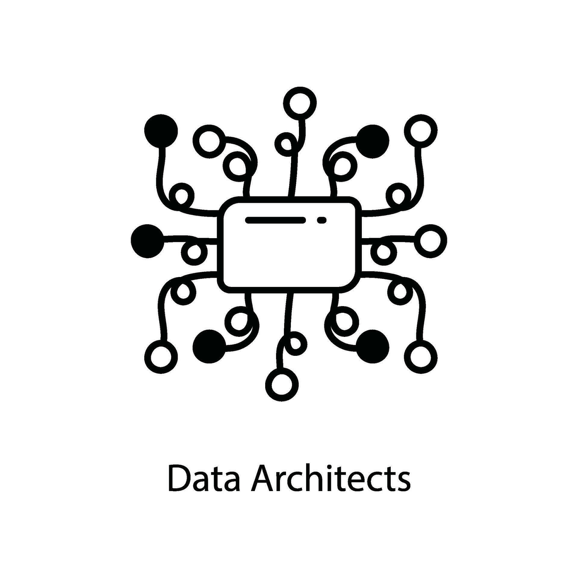 Data Architects Doodle Icon Design Illustration Networking Symbol On White Background Eps 10