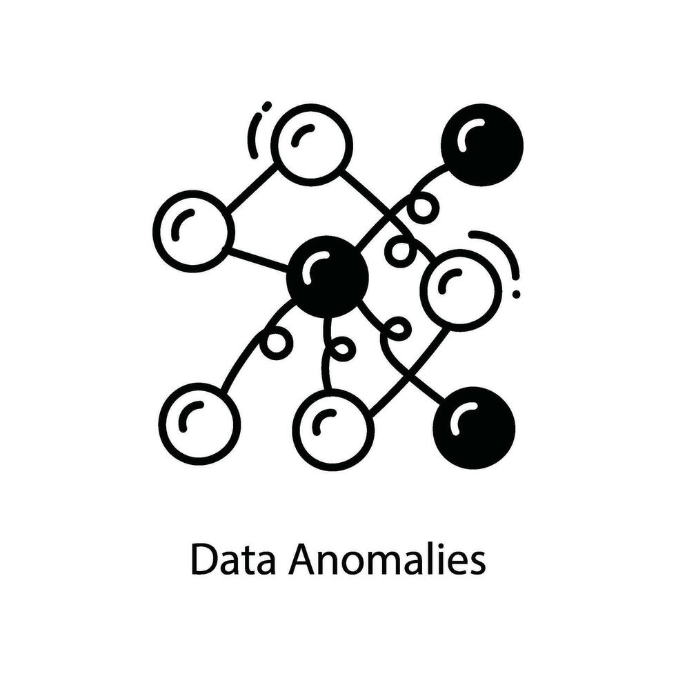 Data Anomalies doodle Icon Design illustration. Networking Symbol on ...