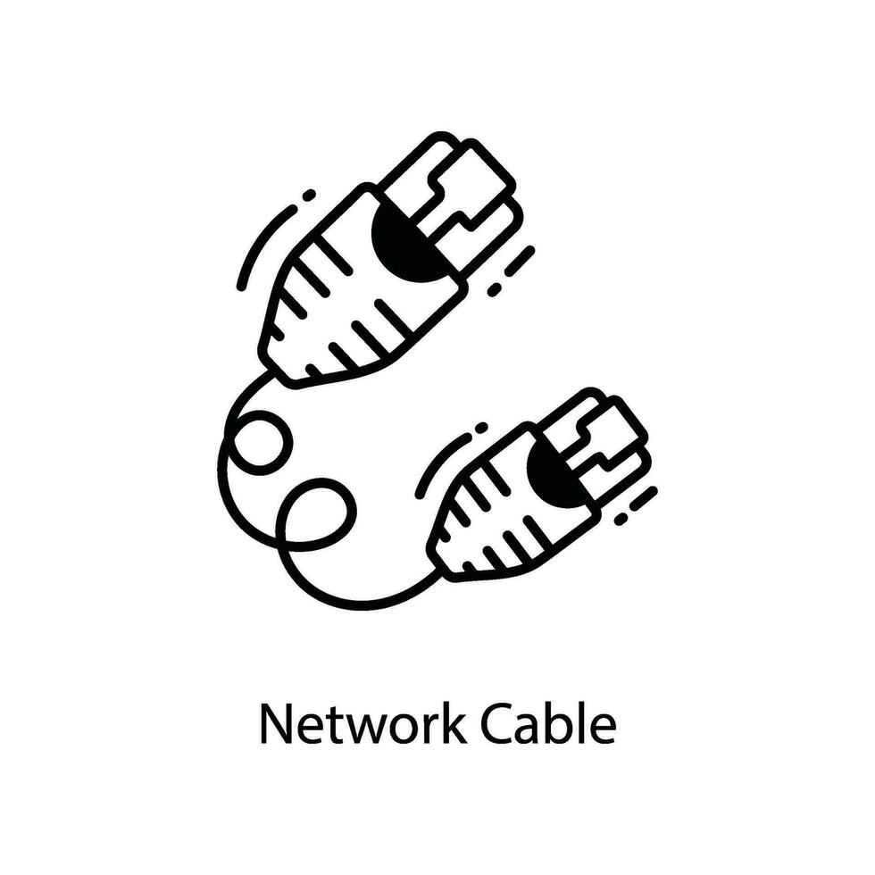 Network Cable doodle Icon Design illustration. Networking Symbol on ...