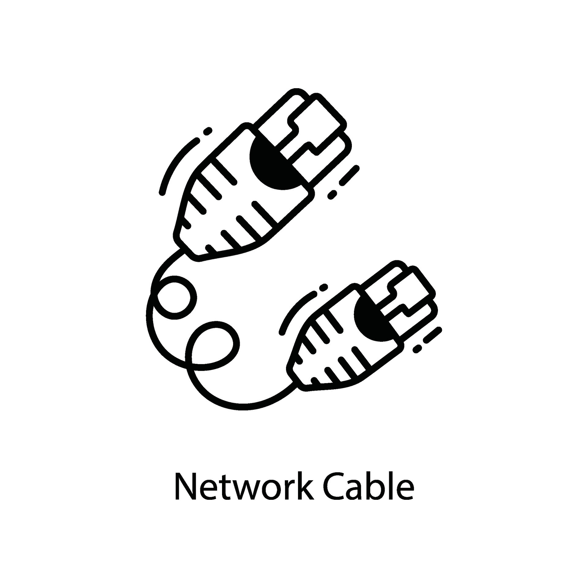 Network Cable doodle Icon Design illustration. Networking Symbol on ...