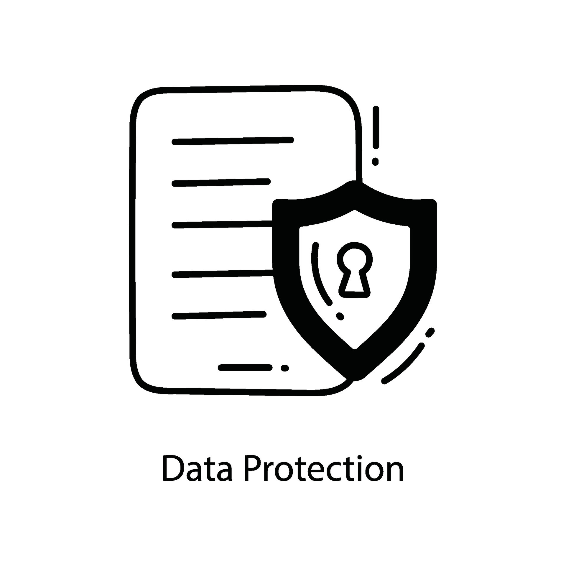 Data Protection Doodle Icon Design Illustration Networking Symbol On White Background Eps 10