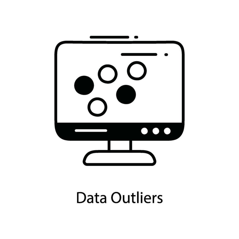 Data Outliers doodle Icon Design illustration. Networking Symbol on ...
