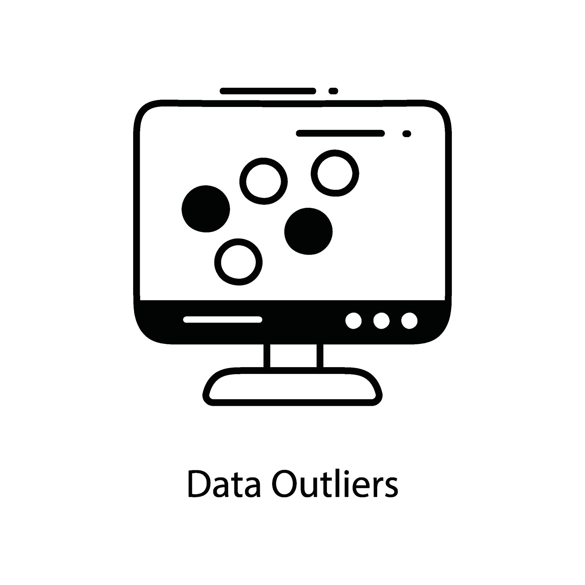 Data Outliers Doodle Icon Design Illustration Networking Symbol On