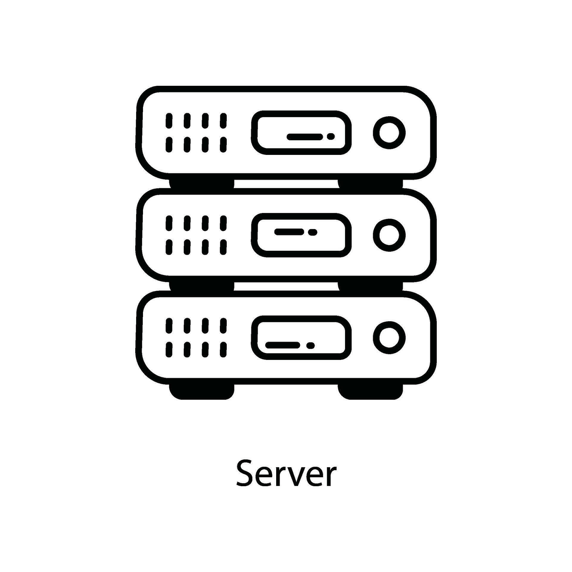 Server doodle Icon Design illustration. Networking Symbol on White ...
