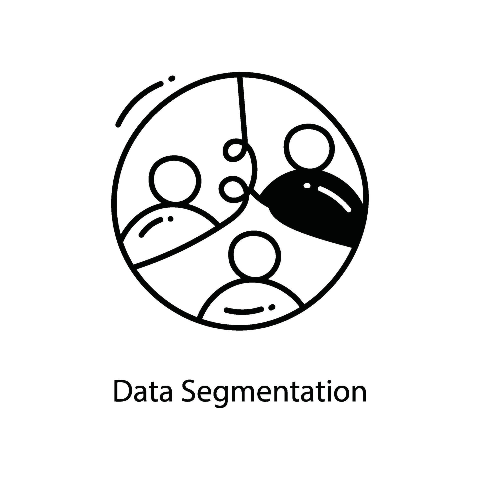 Data Segmentation doodle Icon Design illustration. Networking Symbol on ...