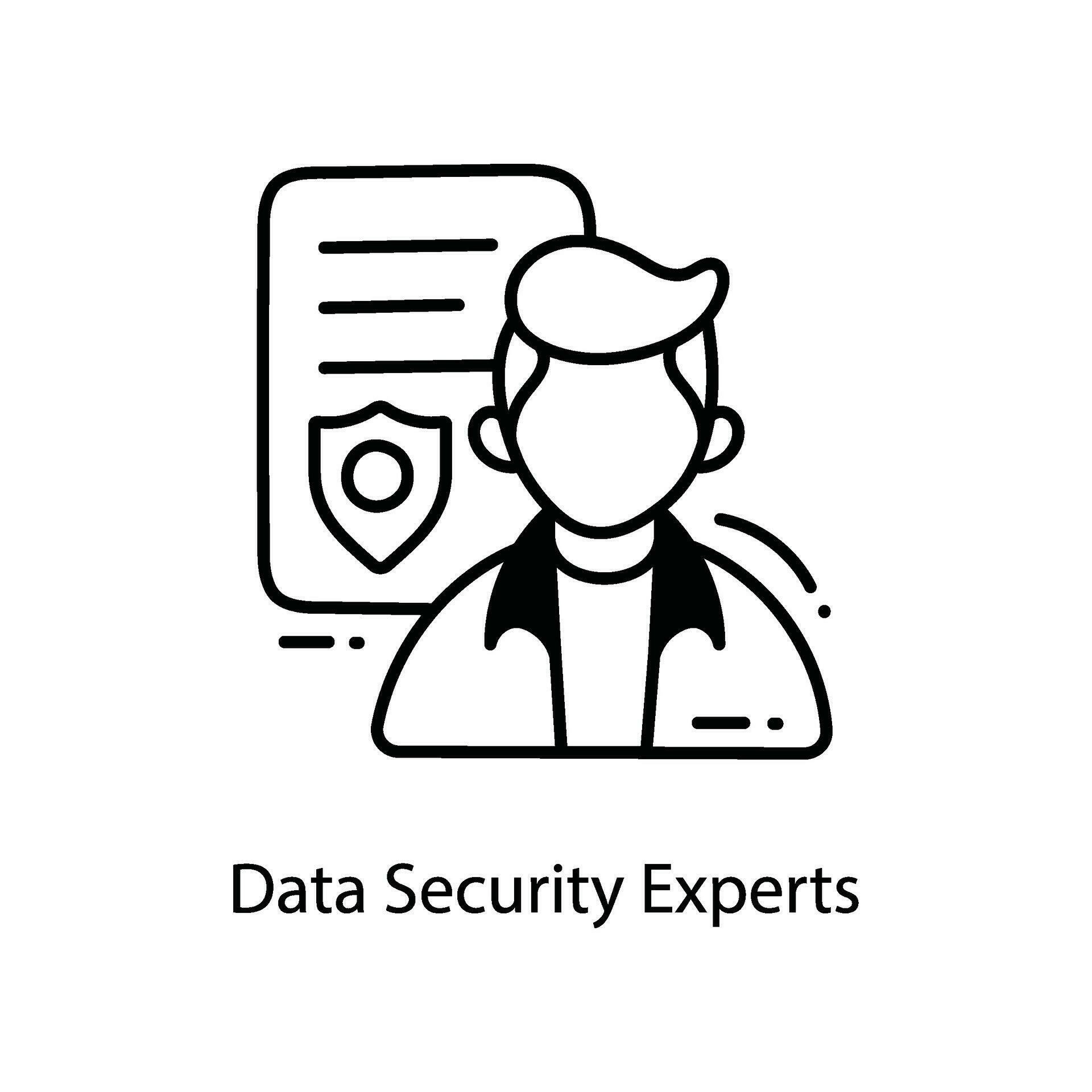 Data Security Experts doodle Icon Design illustration. Networking ...