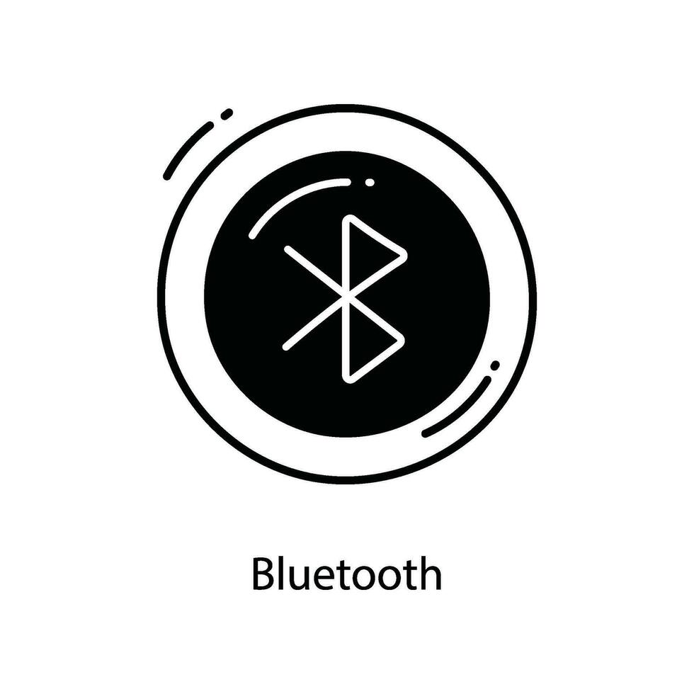 Bluetooth Doodle Icon Design Illustration Networking Symbol On White