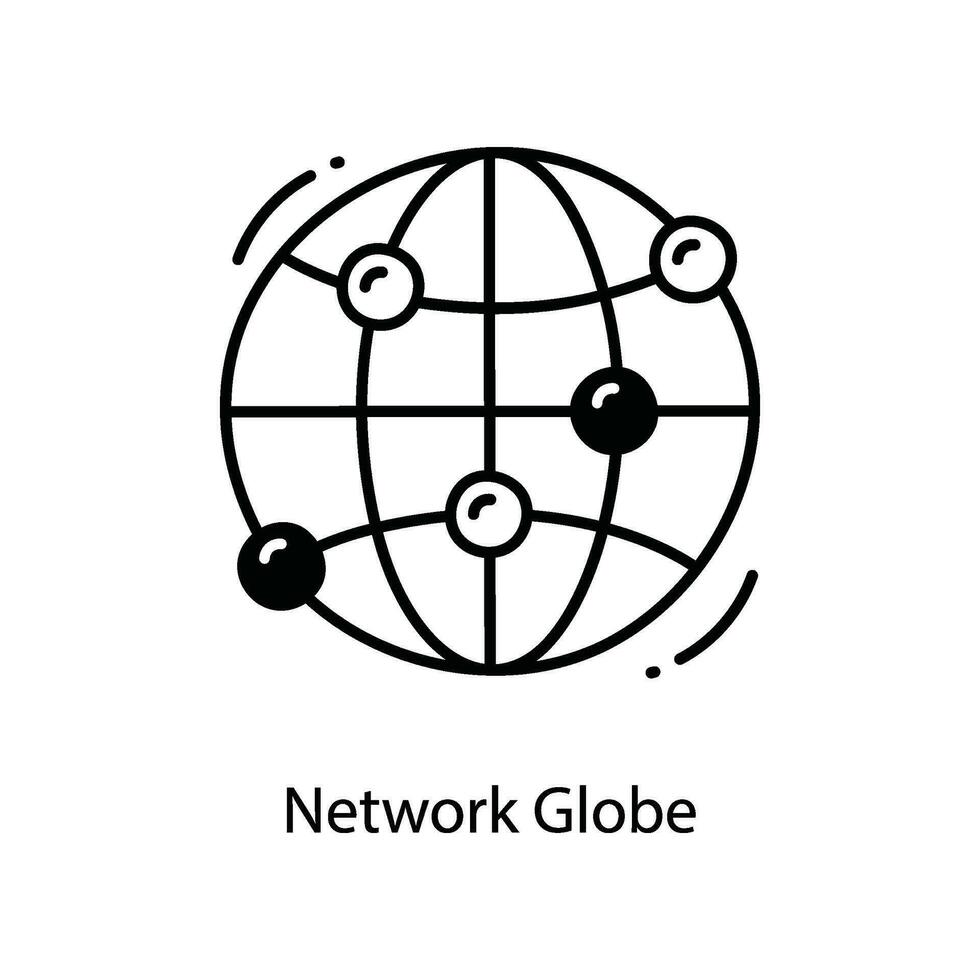 Network Globe doodle Icon Design illustration. Networking Symbol on ...