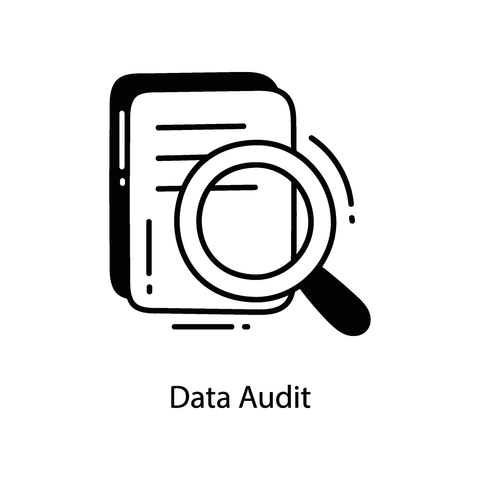 Data Audit Doodle Icon Design Illustration Networking Symbol On White