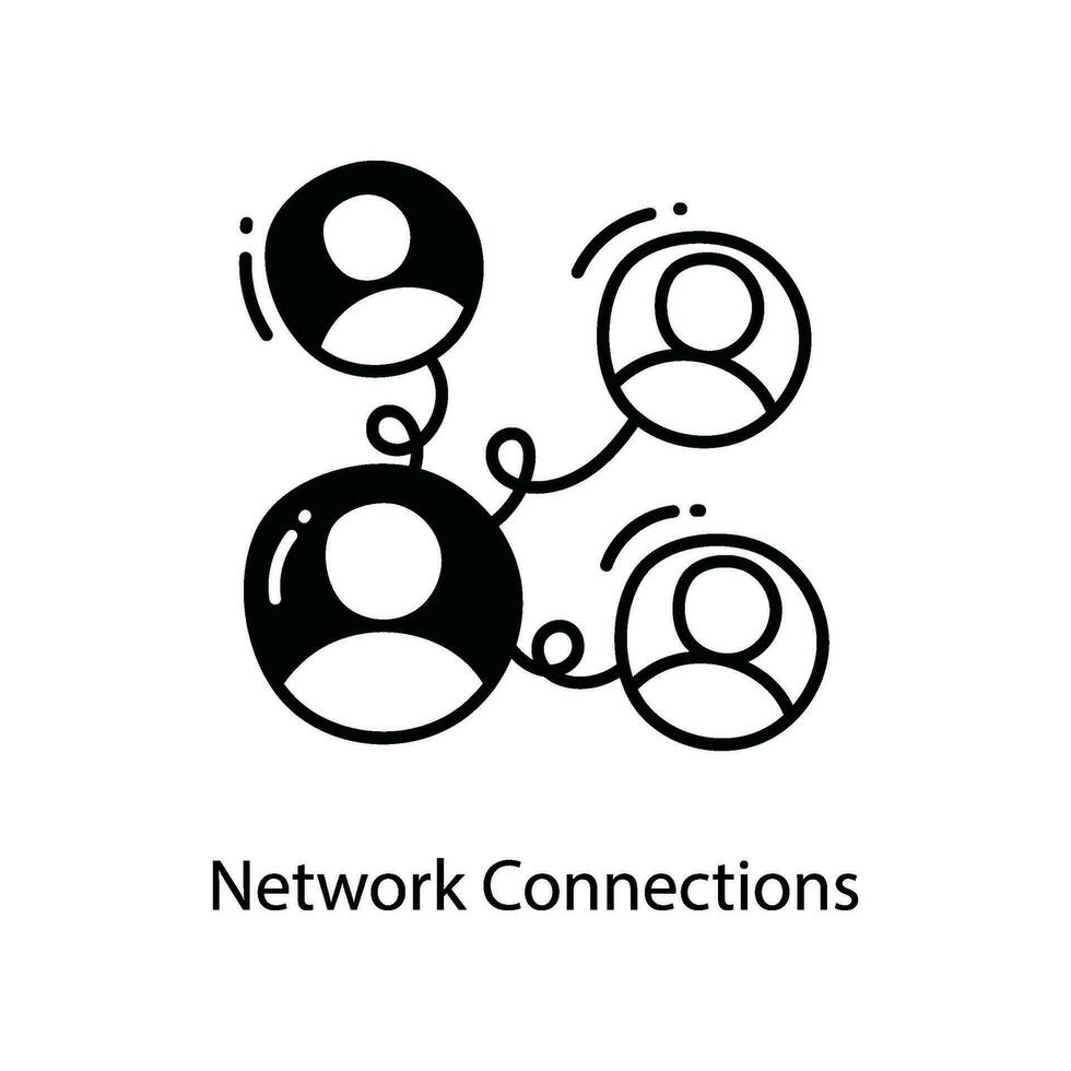 Network Connections doodle Icon Design illustration. Networking Symbol ...