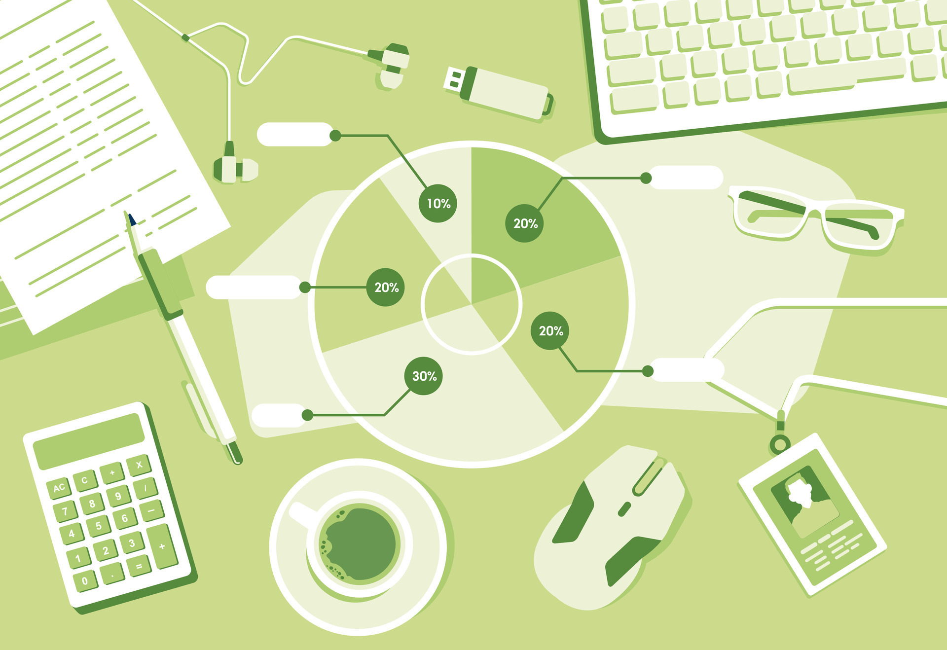 Workbench Top Angle View Tablet Laptop With Paper Documents Financial ...